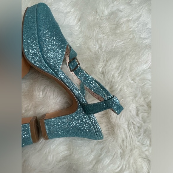 B.A.I.T | Shoes | Bait Blue Glitter Strappy Peep Toe Heels Size 65 ...